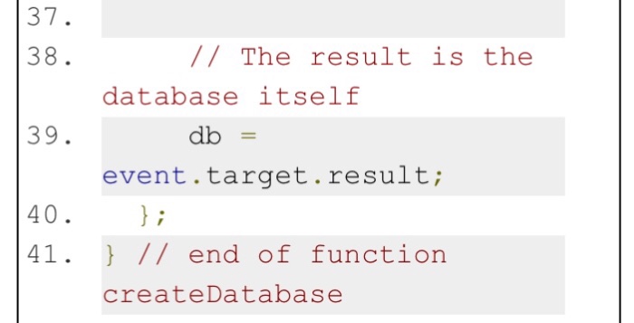 Solved Source code for the next questions 1. var db; 3. | Chegg.com