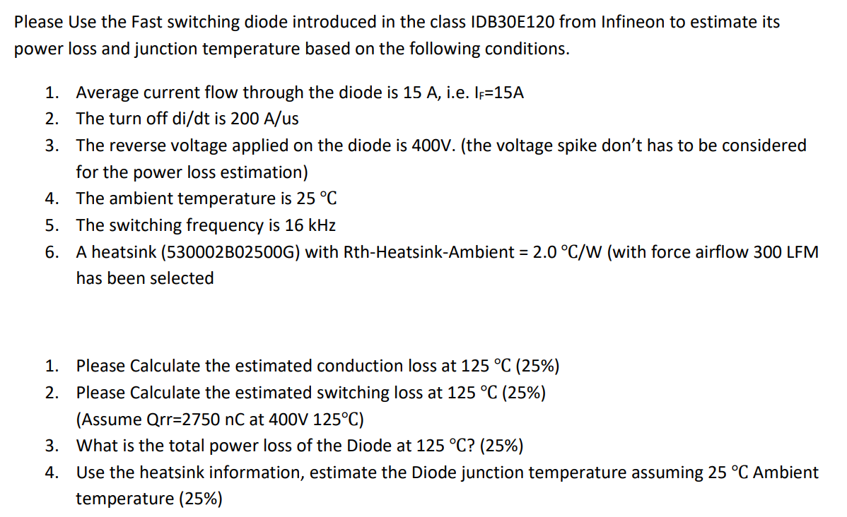 Solved Please Use the Fast switching diode introduced in the | Chegg.com