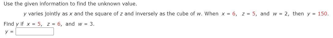 Solved Use the given information to find the unknown value. | Chegg.com