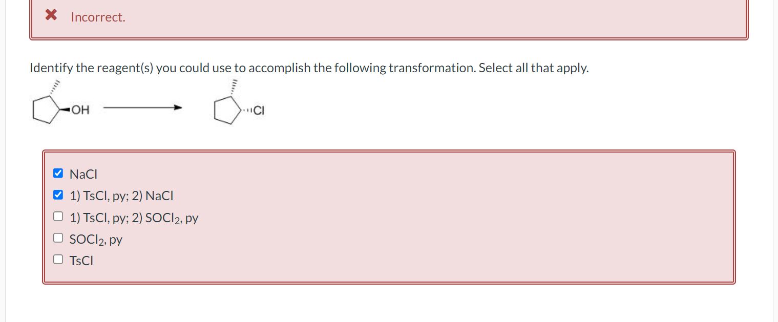 Solved Identify the reagent(s) you could use to accomplish | Chegg.com