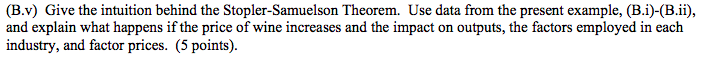 Solved B. Stopler-Samuelson Theorem. Suppose there is a | Chegg.com