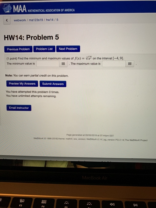Solved IMA MATHEMATICAL ASSOCIATION OF AMERICA | Chegg.com