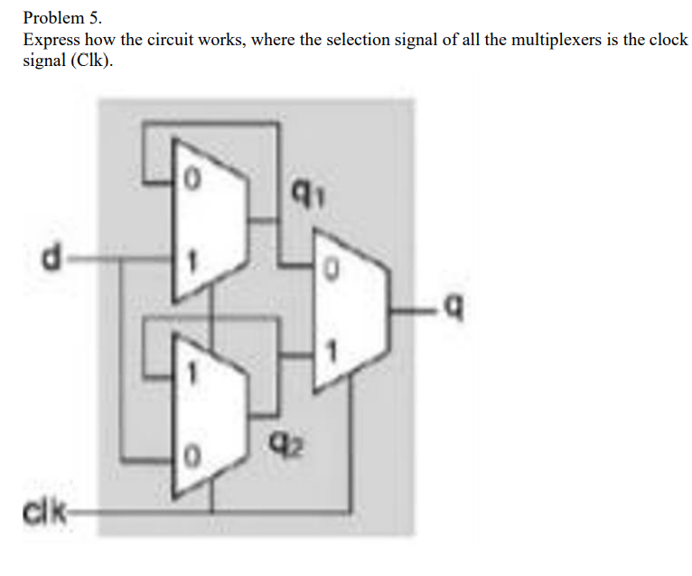 Solved Problem 5. Express how the circuit works, where the | Chegg.com