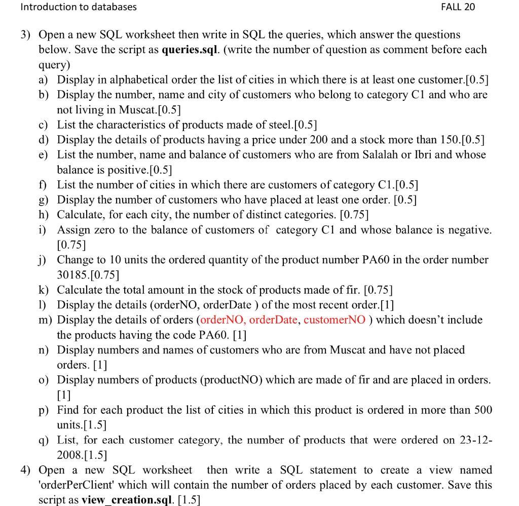 Solved Description of the schema The following database is | Chegg.com