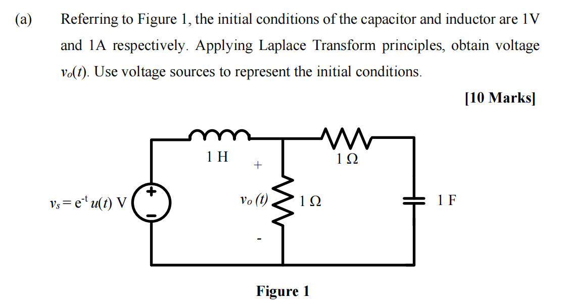 Solved (a) Referring to Figure 1, the initial conditions of | Chegg.com