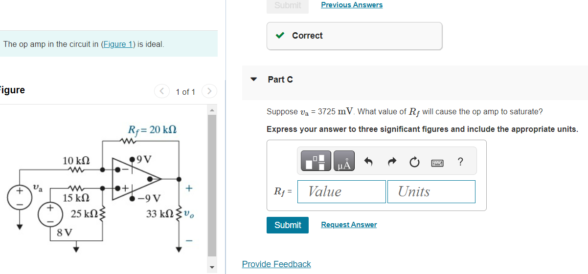 Solved The op amp in the circuit in (Figure 1) is ideal. | Chegg.com