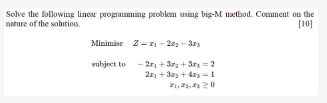 Solved Solve the following linear programming problem using | Chegg.com