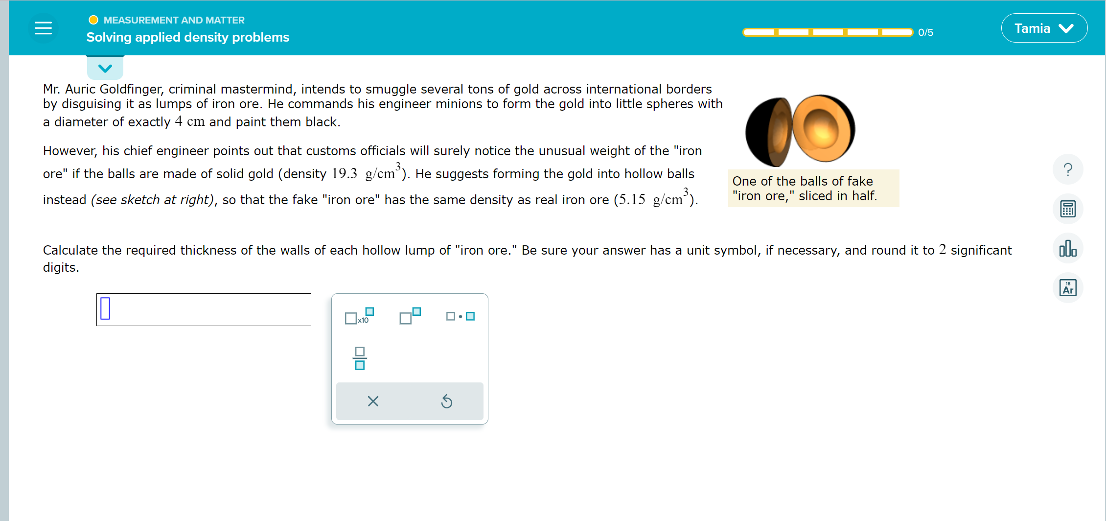Solved MEASUREMENT AND MATTER Solving applied density | Chegg.com