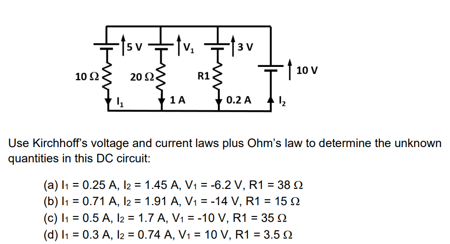 Solved Use Kirchhoff's voltage and current laws plus Ohm's | Chegg.com