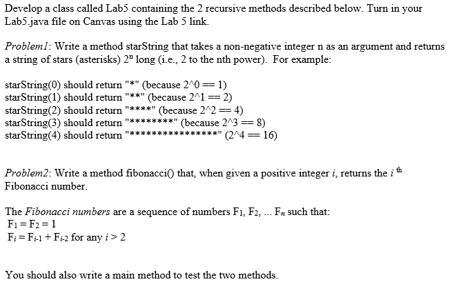 Solved I need 2 methods written. You should also write a | Chegg.com