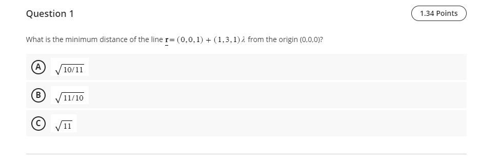 Solved What is the minimum distance of the line | Chegg.com