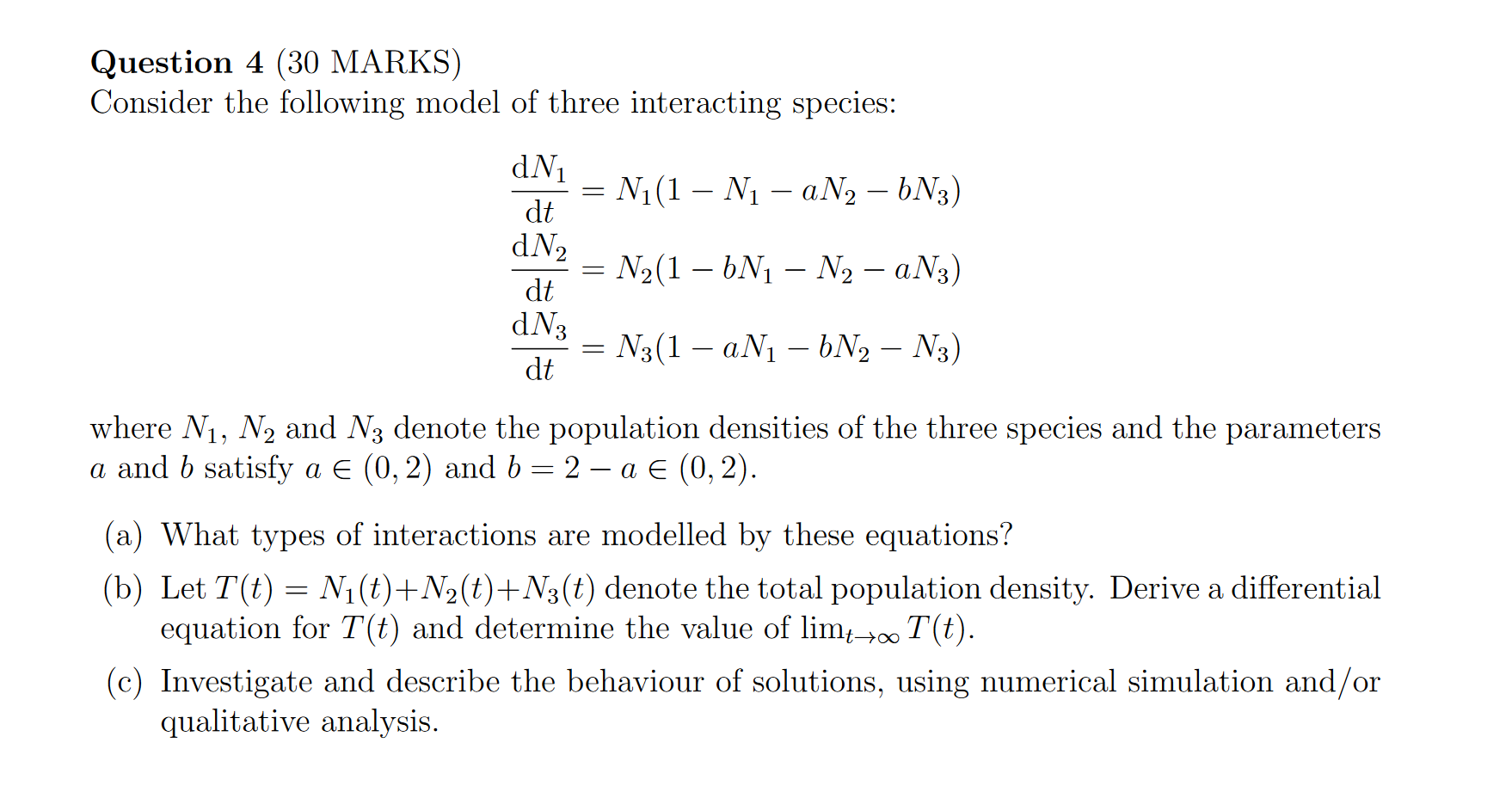 Question 4 (30 MARKS) Consider the following model of | Chegg.com
