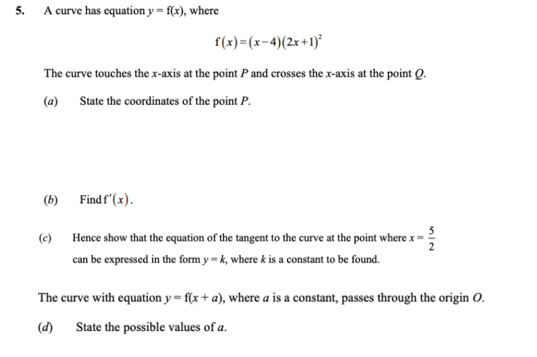 Solved 5. A curve has equation y = f(x), where | Chegg.com