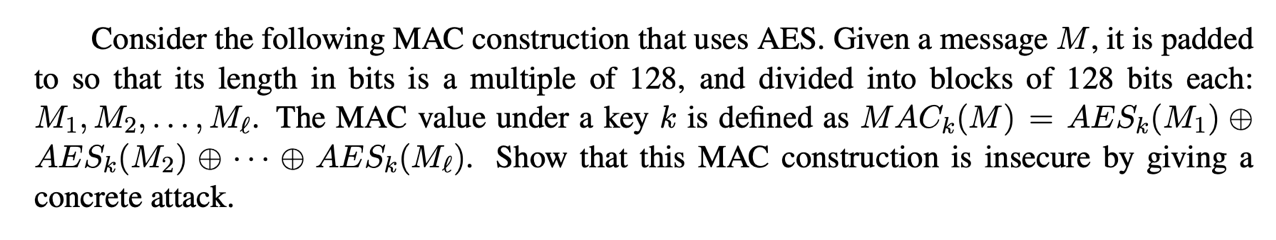 Consider the following MAC construction that uses | Chegg.com