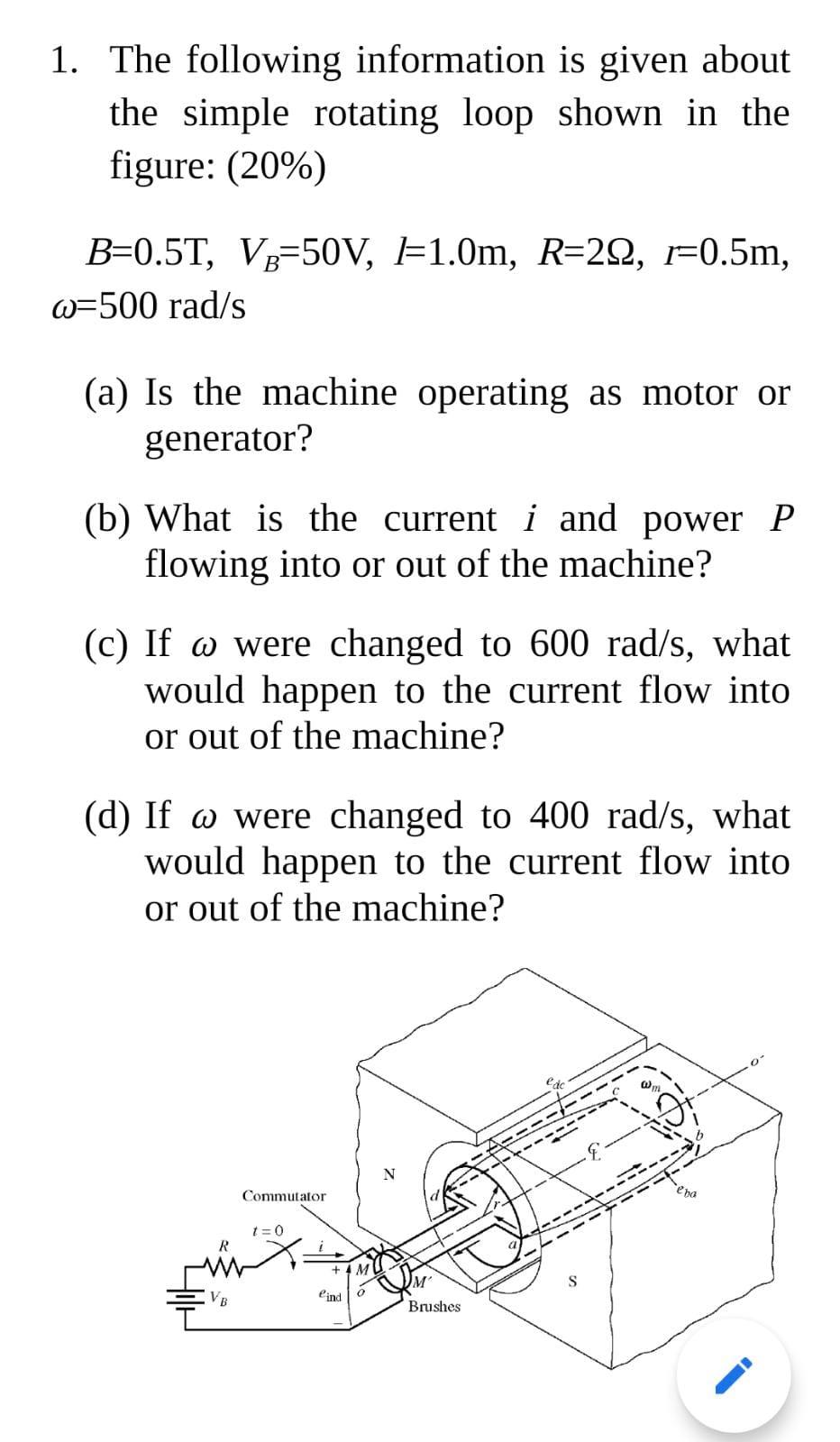 Solved 1. The following information is given about the | Chegg.com