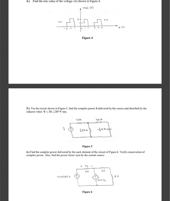 Solved Find the rms value of the voltage ) shown in Figure 4 | Chegg.com
