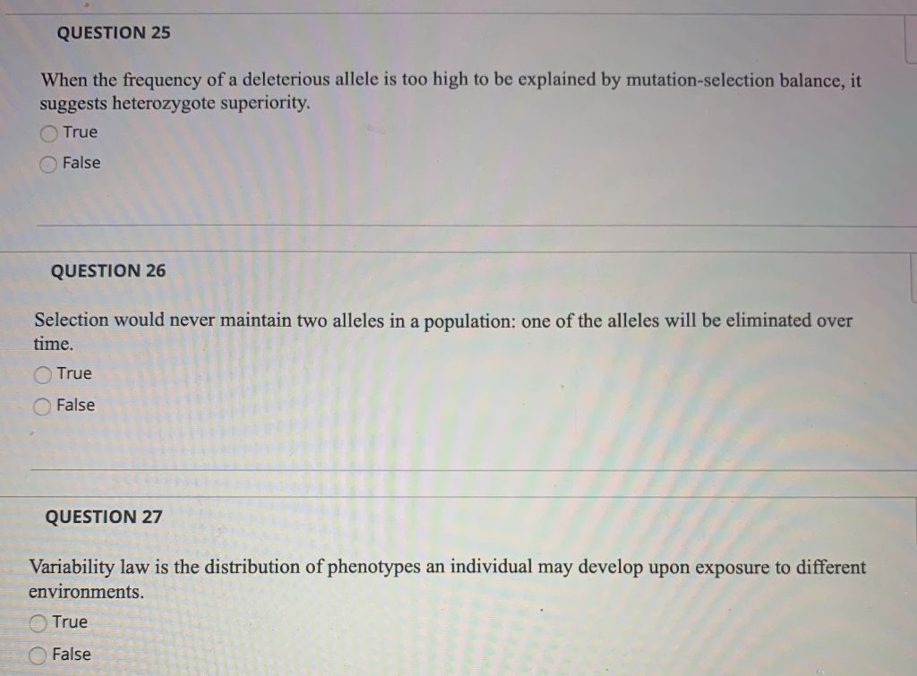 Solved QUESTION 25 When the frequency of a deleterious | Chegg.com