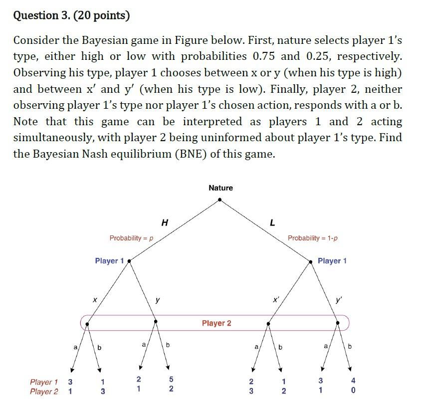 Solved Consider the Bayesian game in Figure below. First, | Chegg.com