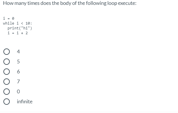 Solved How many times does the body of the following loop | Chegg.com