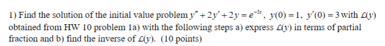 Solved 1) Find the solution of the initial value problem | Chegg.com
