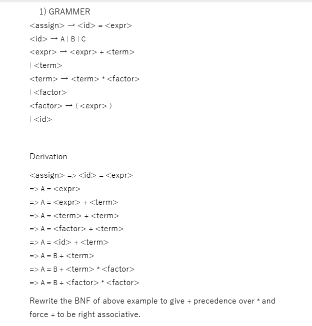Solved 1) GRAMMER → = → A ∣B∣C | Chegg.com