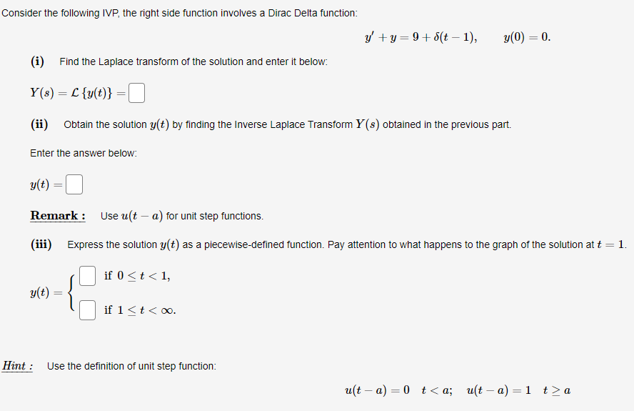 Solved Consider the following IVP, the right side function | Chegg.com