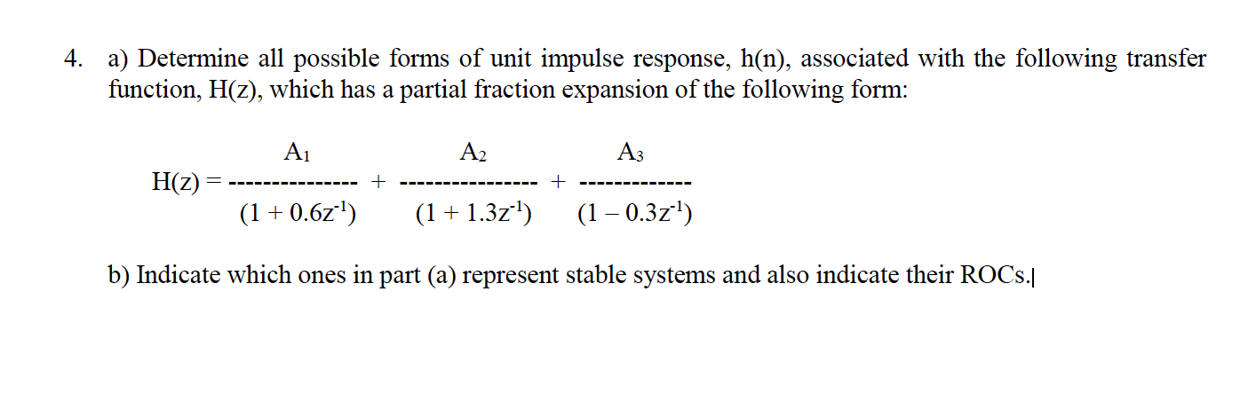 Solved 4. a) Determine all possible forms of unit impulse | Chegg.com
