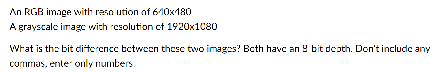 Solved An RGB image with resolution of 640x480 A grayscale | Chegg.com