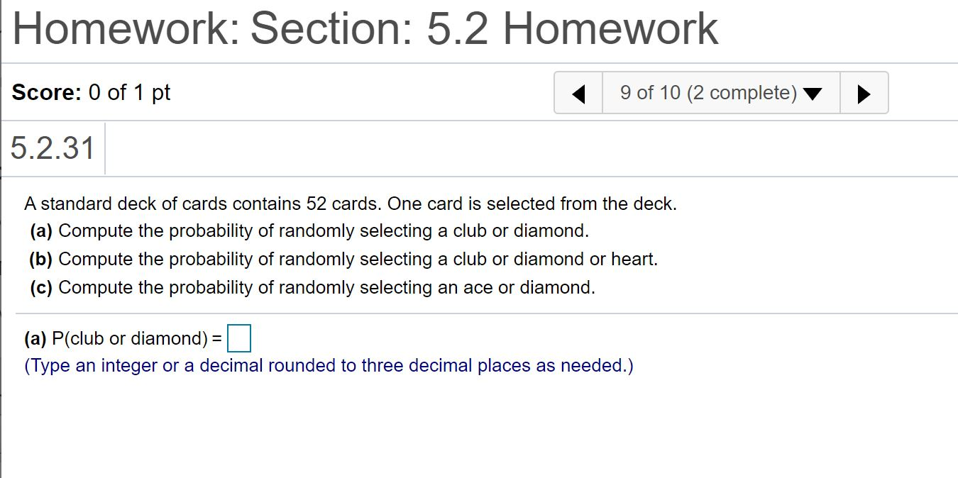 Solved Homework Section 5 2 Homework Score 0 Of 1 Pt 9 Of
