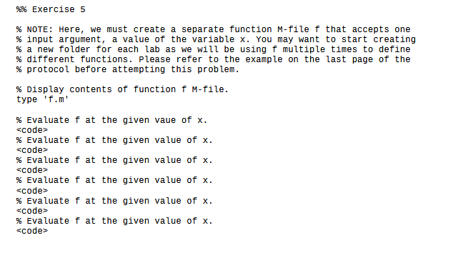 Solved EXERCISE 5 Write a function file that creates the | Chegg.com