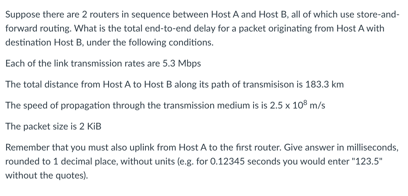 Solved Suppose there are 2 routers in sequence between Host | Chegg.com