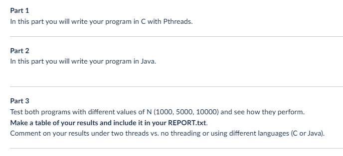 Solved Part 1 In this part you will write your program in C | Chegg.com