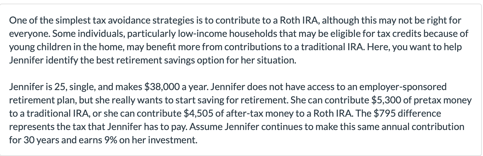 Solved One of the simplest tax avoidance strategies is to | Chegg.com