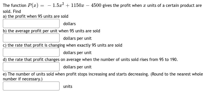 Solved For the given cost function C(x)=22500+500x+x2, | Chegg.com