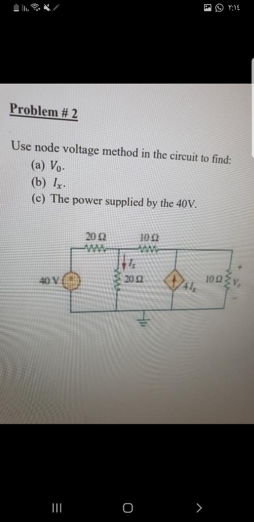 Solved Use node voltage method in the circuit to find: (a) | Chegg.com