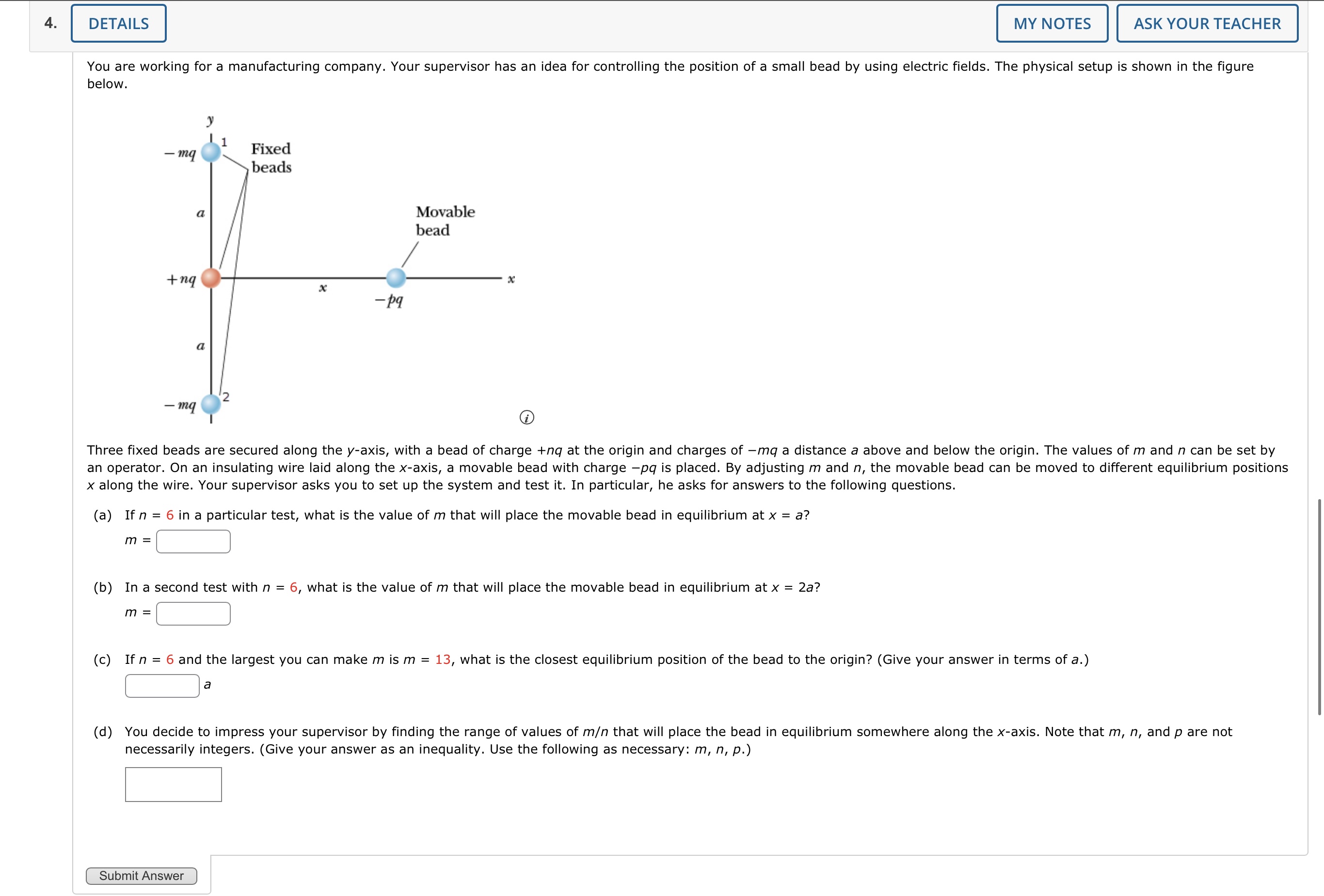 Solved x along the wire. Your supervisor asks you to set up | Chegg.com