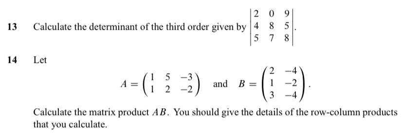 Solved 13 2 0 9 Calculate the determinant of the third order | Chegg.com