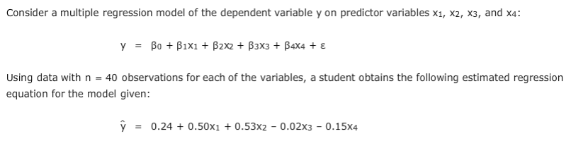 Solved Consider a multiple regression model of the dependent | Chegg.com