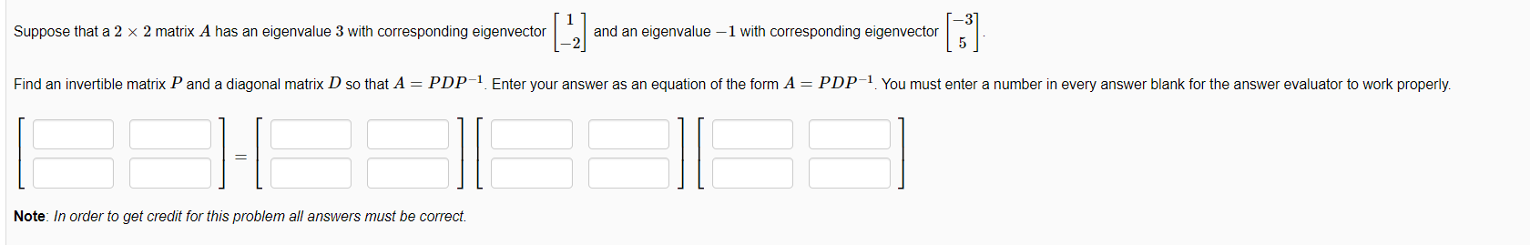 Solved Suppose That A 2×2 ﻿matrix A Has An Eigenvalue 3 9220