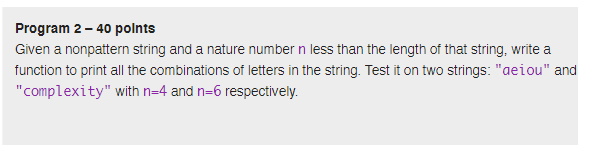 Solved Program 2 - 40 polnts Given a nonpattern string and a | Chegg.com
