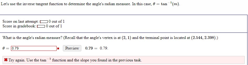 Solved Let's use the inverse tangent function to determine | Chegg.com