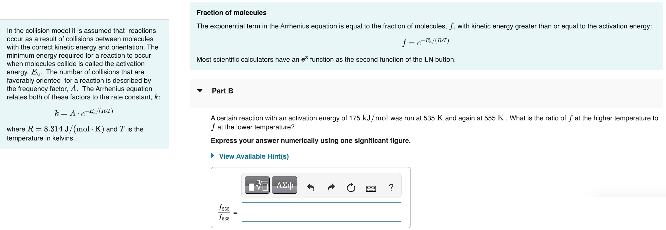 Solved A certain reaction with an activation energy of 175 | Chegg.com