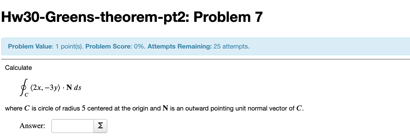 Solved Hw30-Greens-theorem-pt2: Problem 7 Problem Value: 1 | Chegg.com