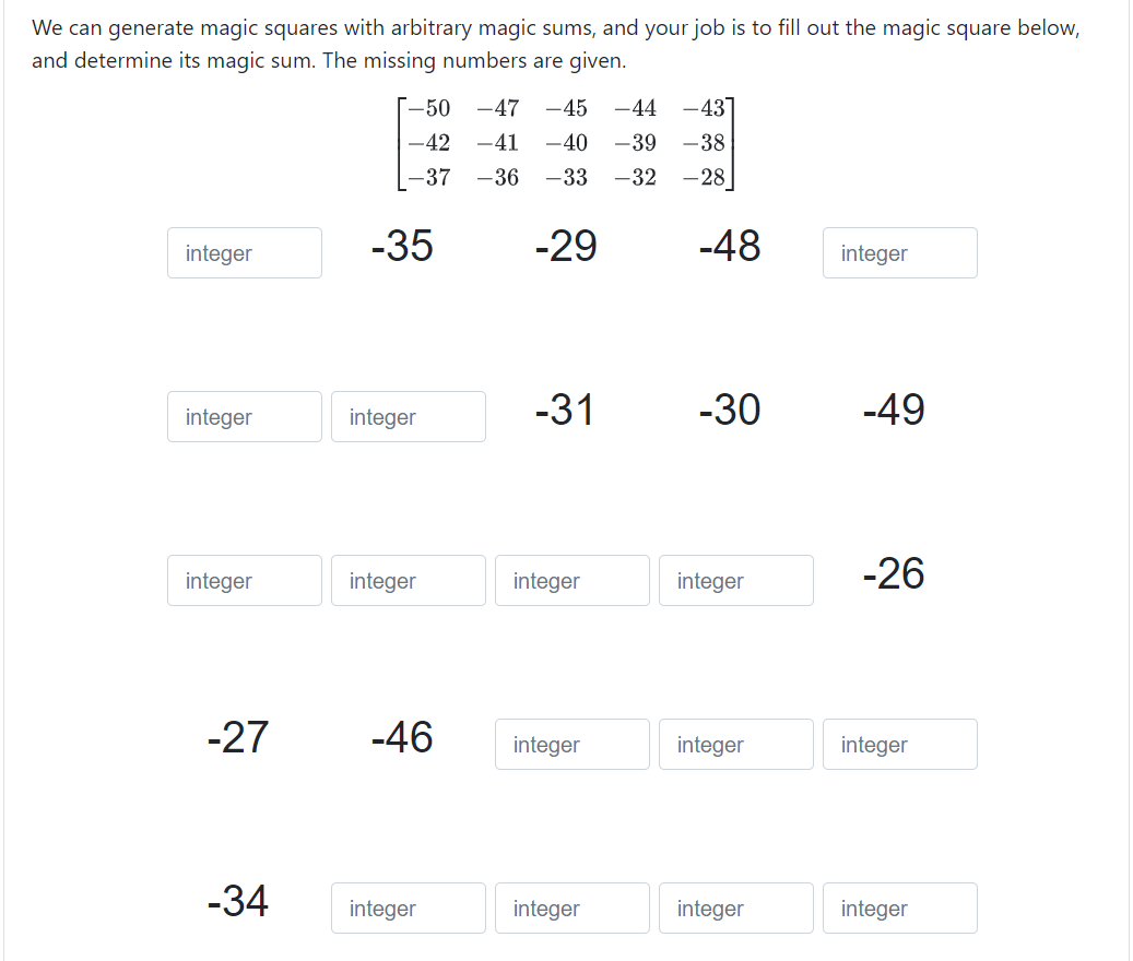 Solved We can generate magic squares with arbitrary magic | Chegg.com