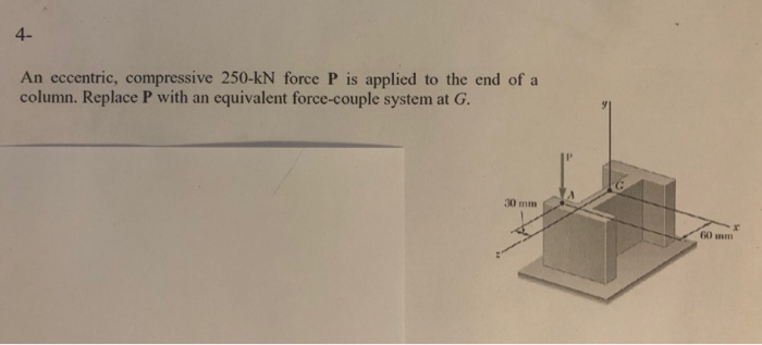 4- An eccentric, compressive 250-kN force P is | Chegg.com