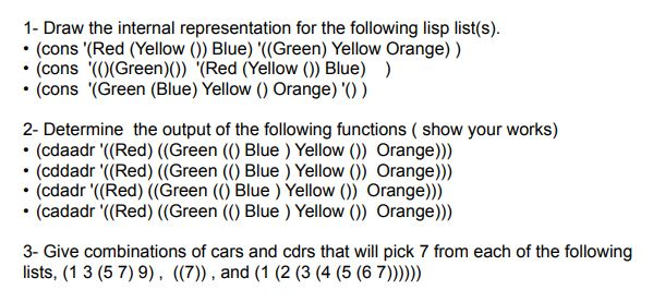 1- Draw the internal representation for the following | Chegg.com