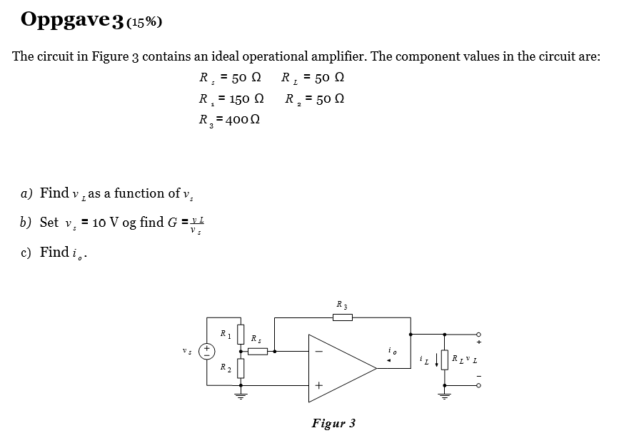 Solved The circuit in Figure 3 contains an ideal operational | Chegg.com