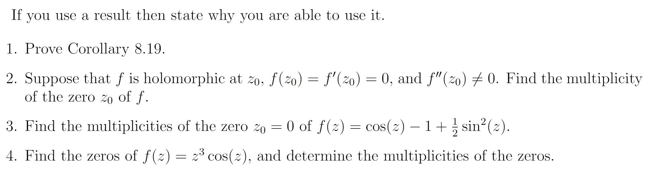 Solved How do I find the multiplicity in Problem 2? Here is | Chegg.com