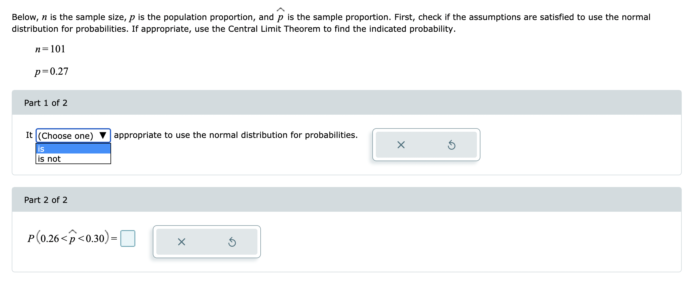 Solved Below, n is the sample size, p is the population | Chegg.com