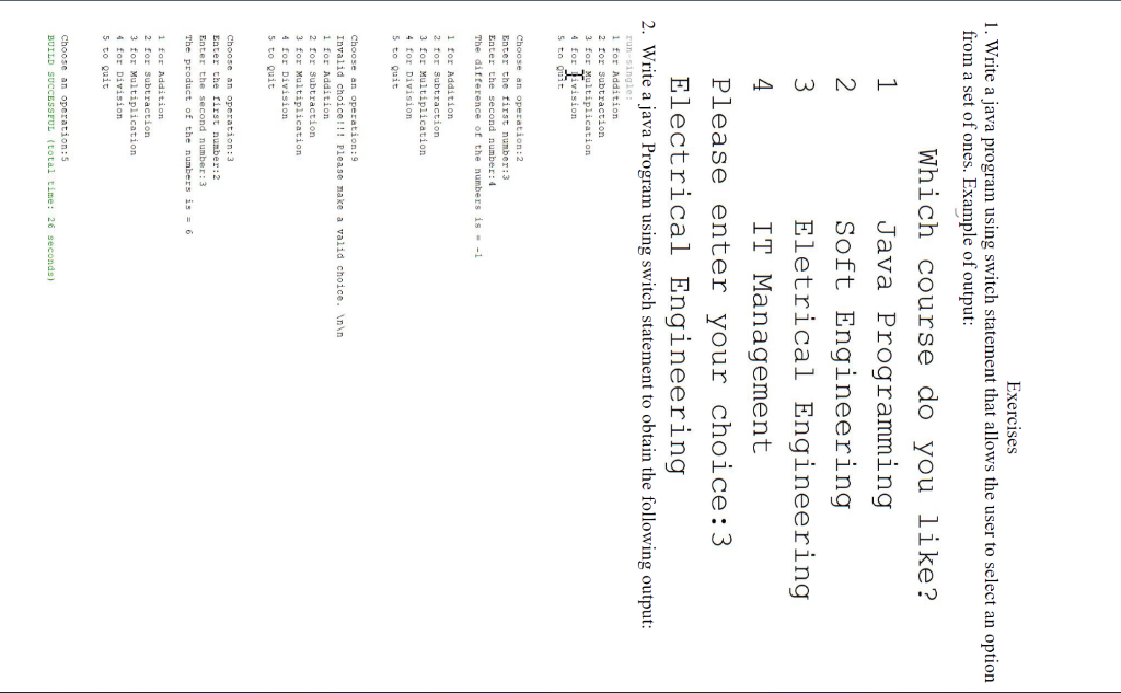 Solved Exercises 1 Write A Java Program Using Switch 2615